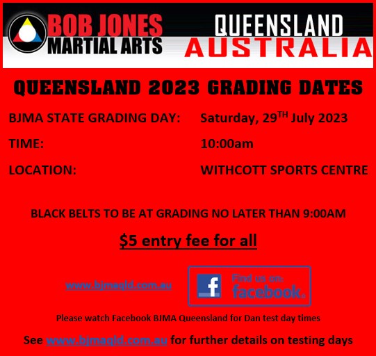 qld july state | Bob Jones Martial Arts